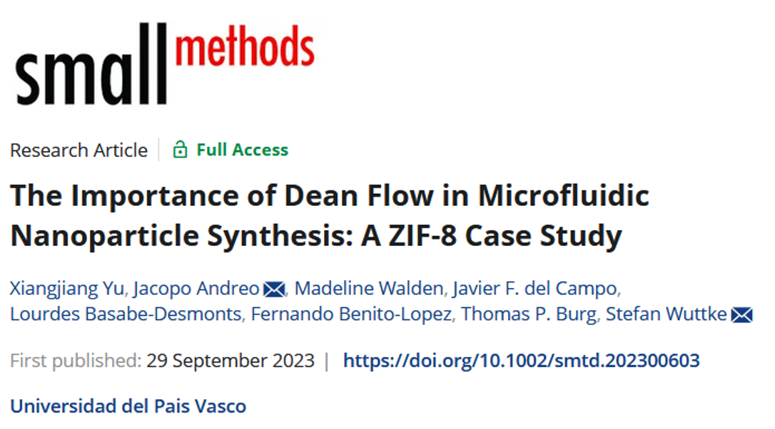 New manuscript in Small Methods! - Microfluidics Research Group - EHU
