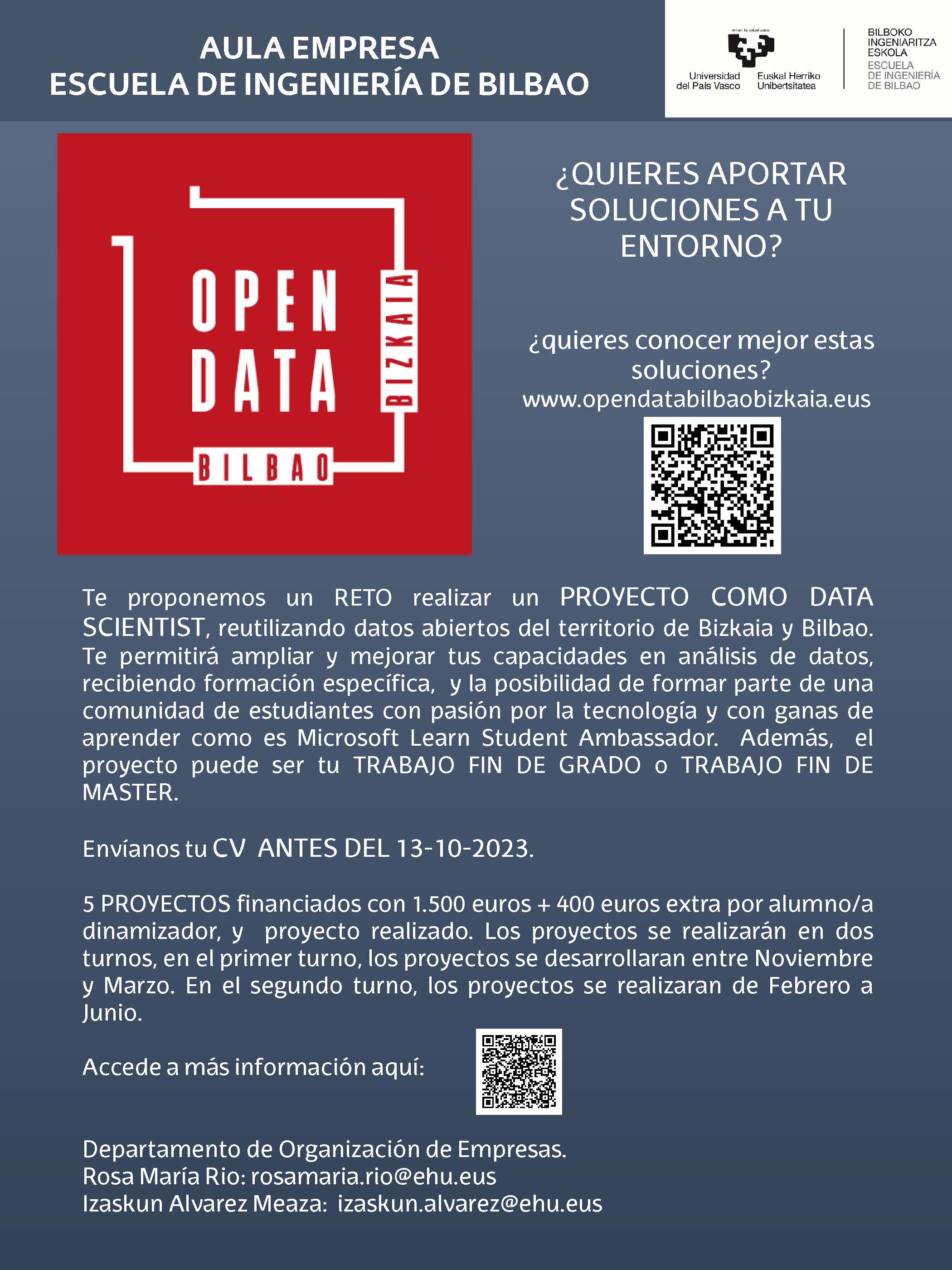 Aula OpenData - Escuela de Ingeniería de Bilbao - UPV/EHU